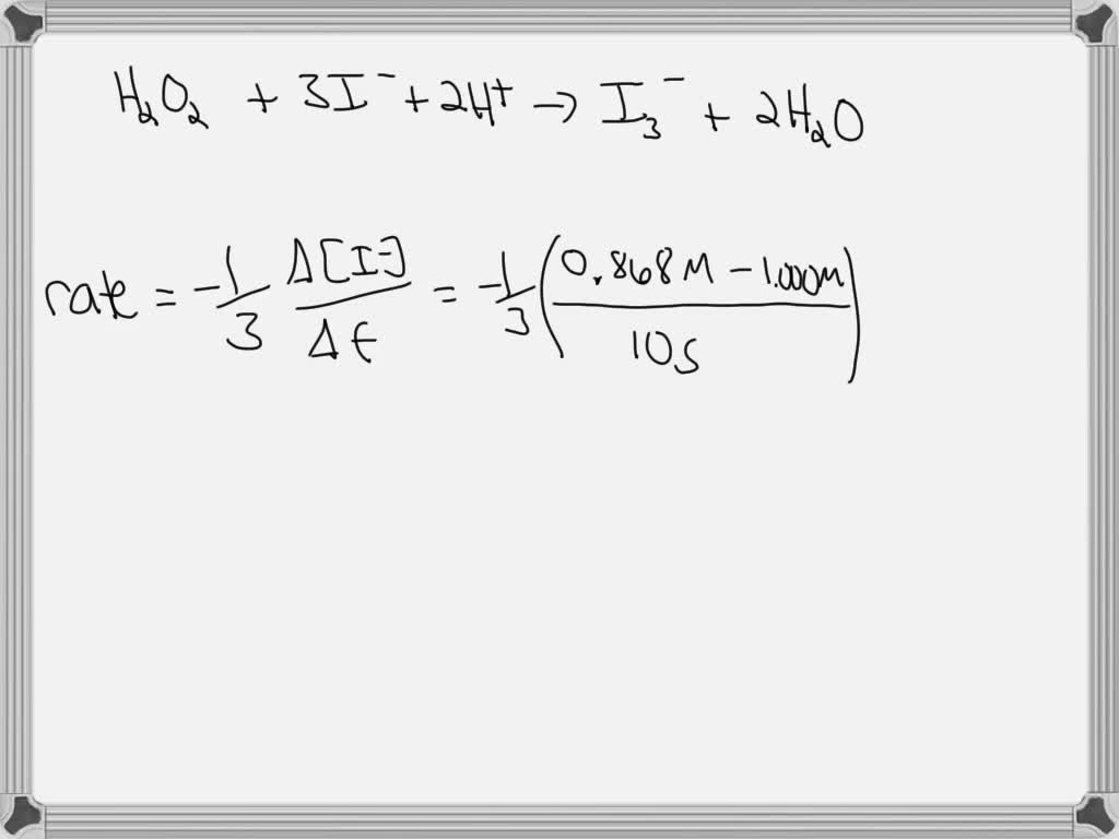 SOLVED: Consider this balanced chemical equation: H2O2(aq) + 3I^-(aq ...