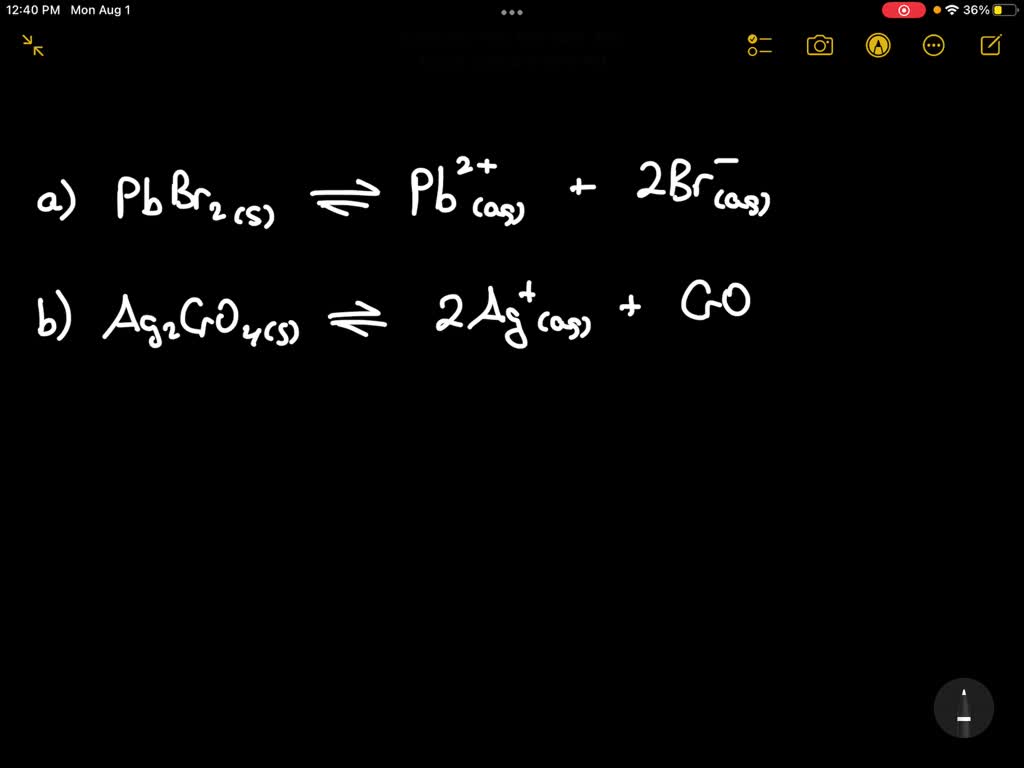 SOLVED: a)Write a balanced equation for the dissolution of PbBr2 ...