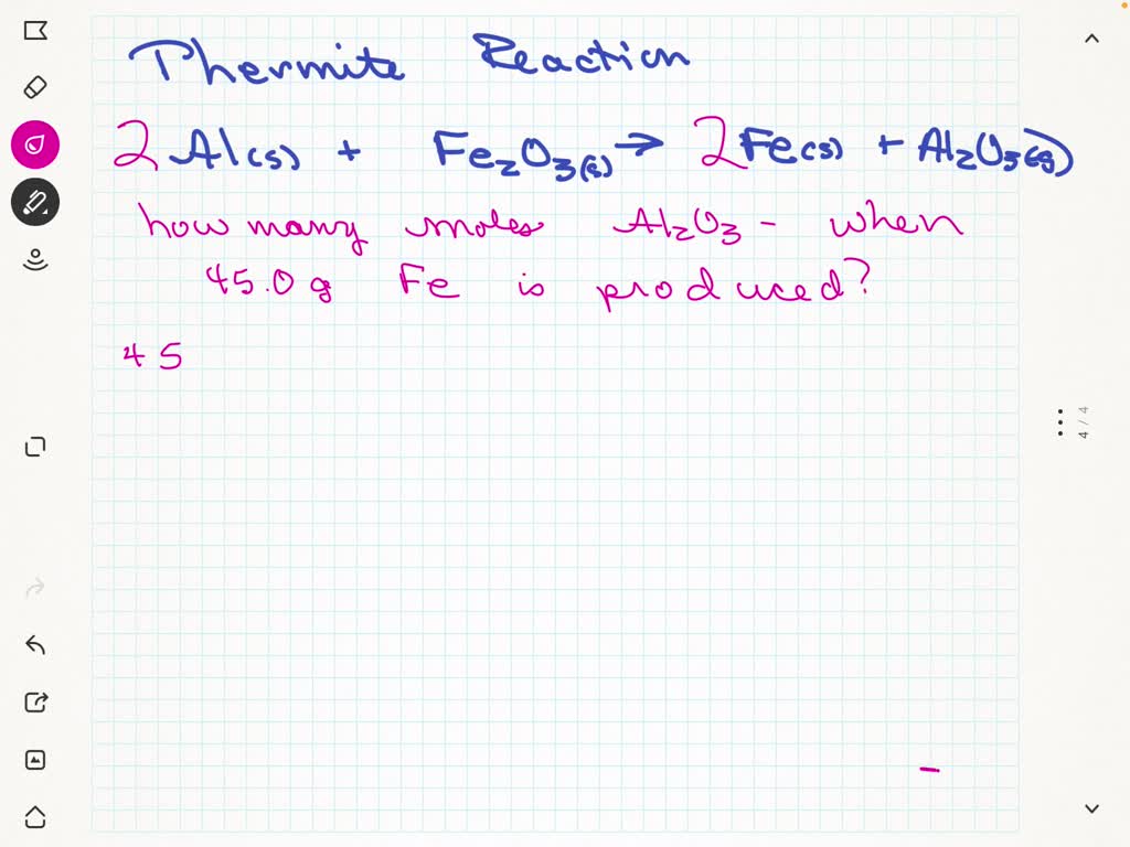 Solved Solid Aluminium And Solid Iron Iii Oxide React To Produce