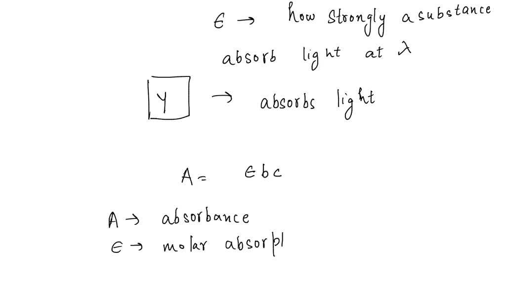 SOLVED: Substance X has molar absorptivity of 100 at 600 nm and ...
