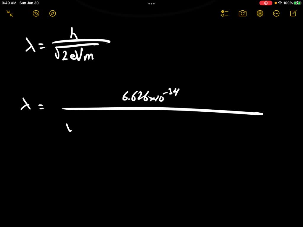 SOLVED: a electronic diffraction experiment was performed with a beam of electrons accelerated ...