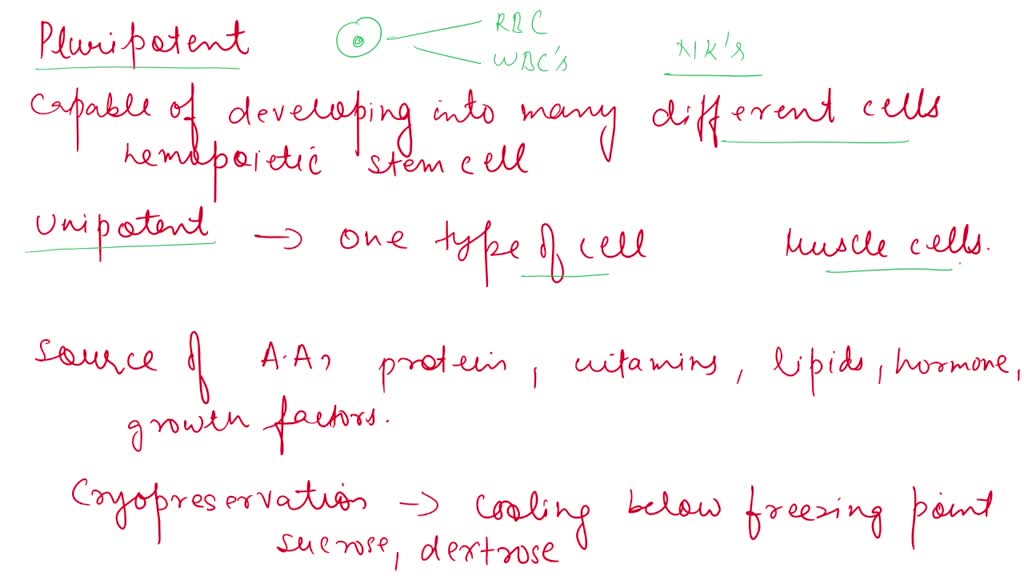 SOLVED: What is the difference between pluripotent and unipotent stem ...
