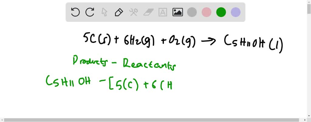 SOLVED: Calculate the enthalpy of combustion of pentanol from the given ...