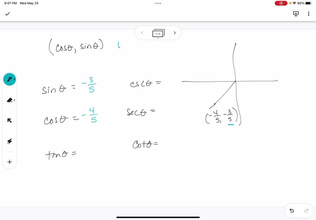 SOLVED: The figure shows an angle 0 in standard position with its terminal side intersecting the ...