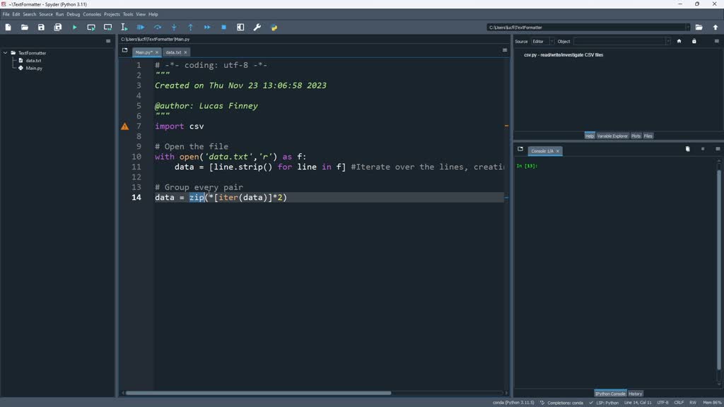 SOLVED: (In Python and Excel) You are trying to create a scatterplot for a data set, but your ...