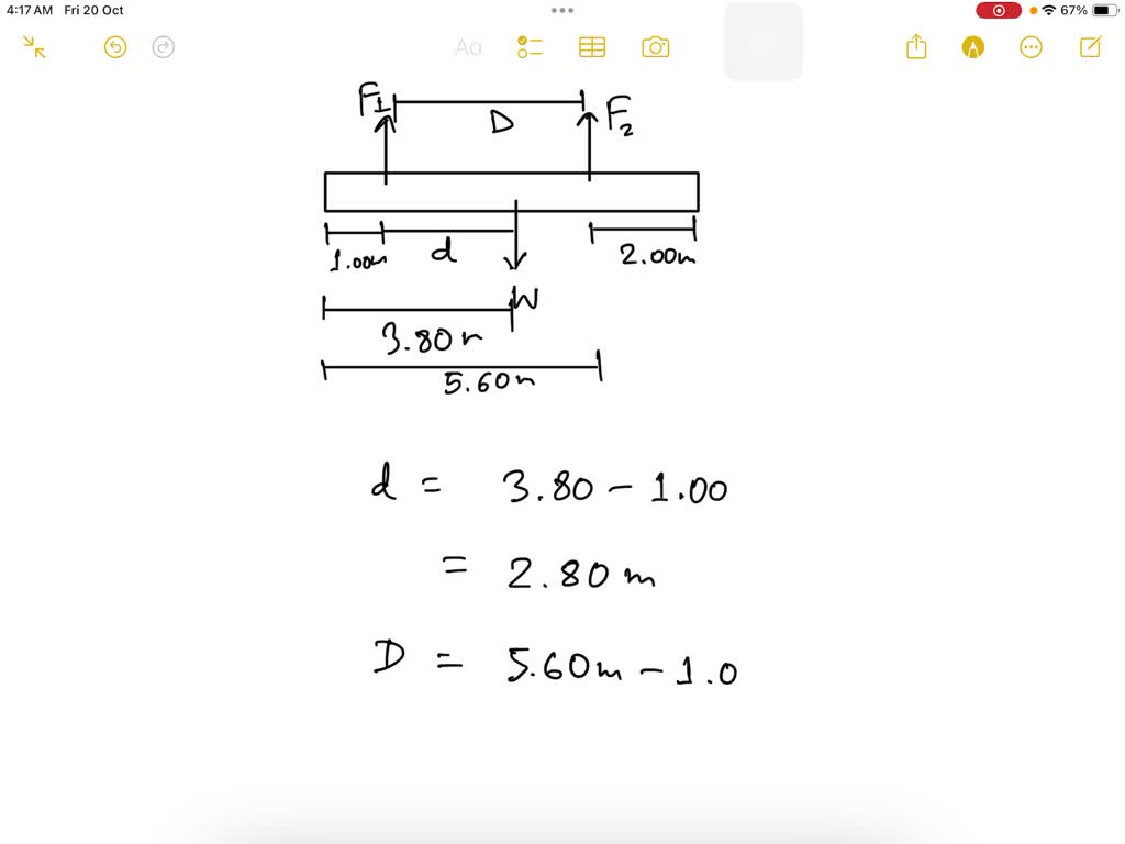 SOLVED: A uniform beam of length 7.60 m and weight 450 N is carried by ... SOLVED: A uniform beam of length 7.60 m and weight 450 N is carried by ...