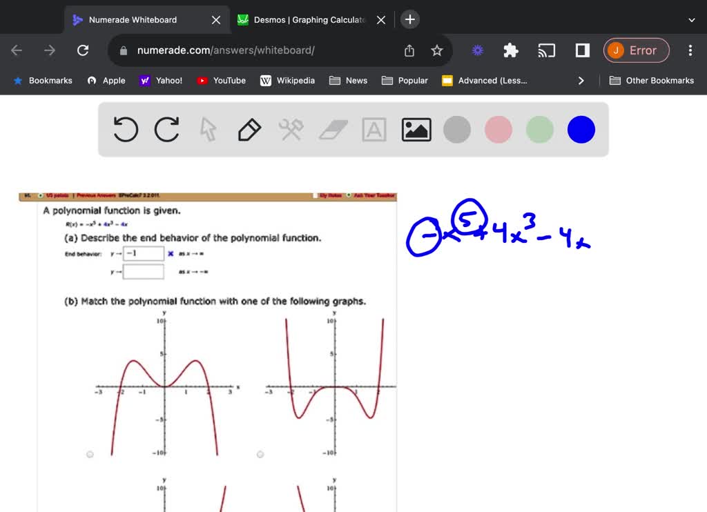 SOLVED: A polynomial function is given by P(x) = 9a. Describe the end behavior of the polynomial ...