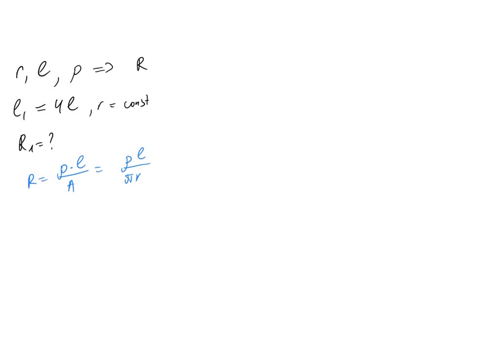 SOLVED: A conductor of radius r, length l and resistivity ρ has ...