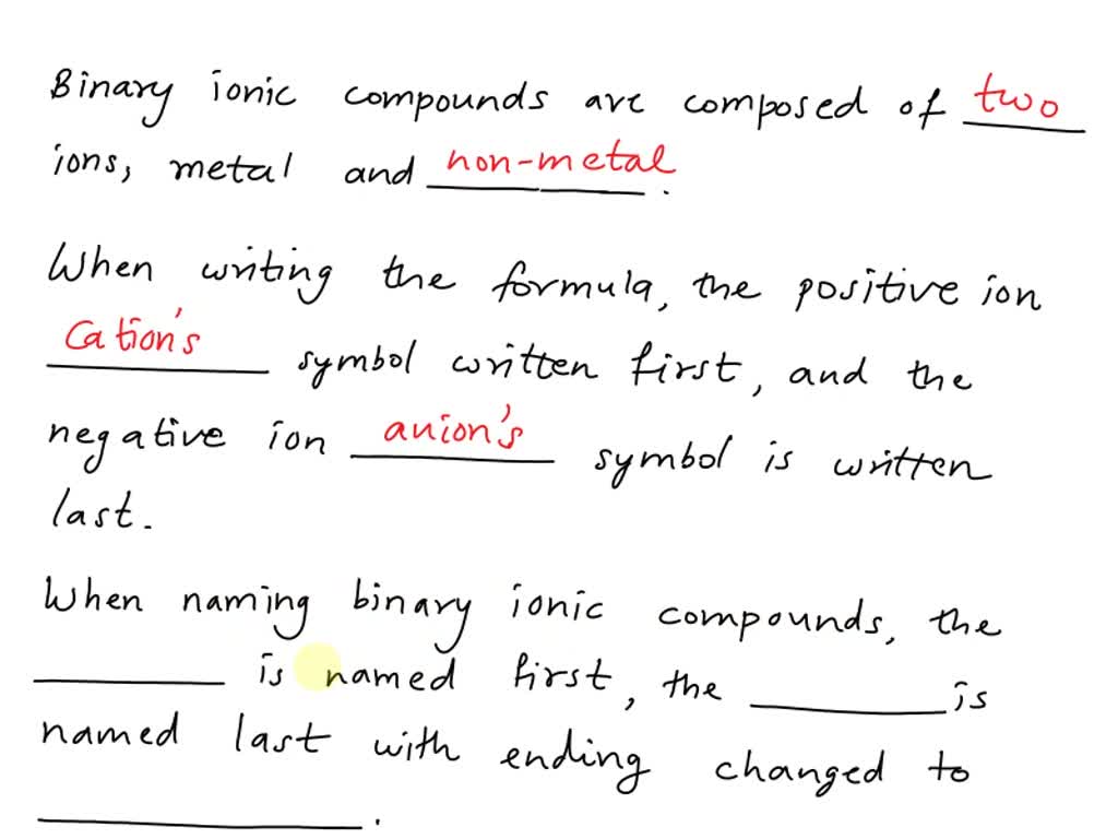 SOLVED: Lab: Formula Writing/Naming Compounds Datasheet Name Part 1 ...