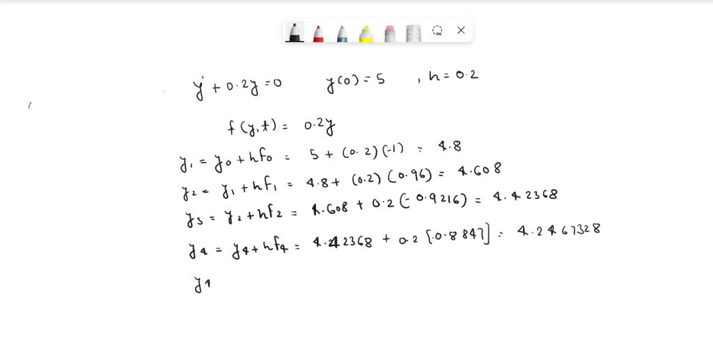 Solved One Step Methods Find The Solution Of The Equation Y 2y Y O 1 By Euler Method