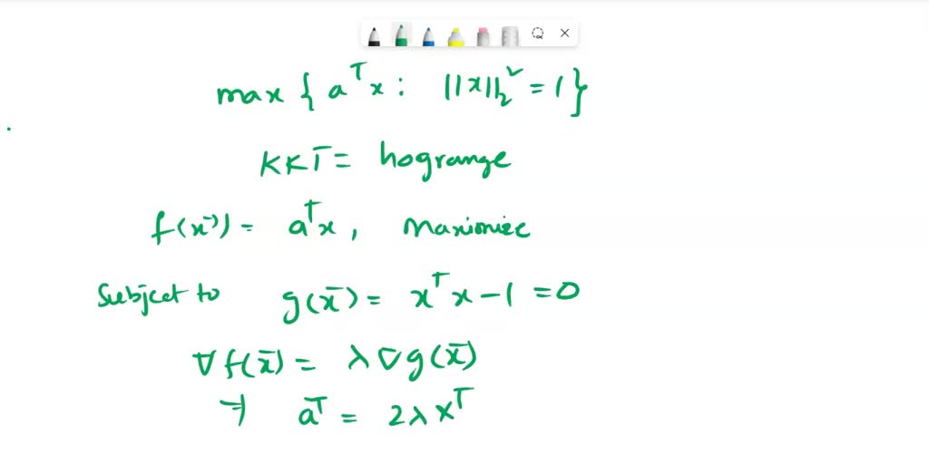 SOLVED: 5. Solve the following problem using KKT conditions: maxaT ...