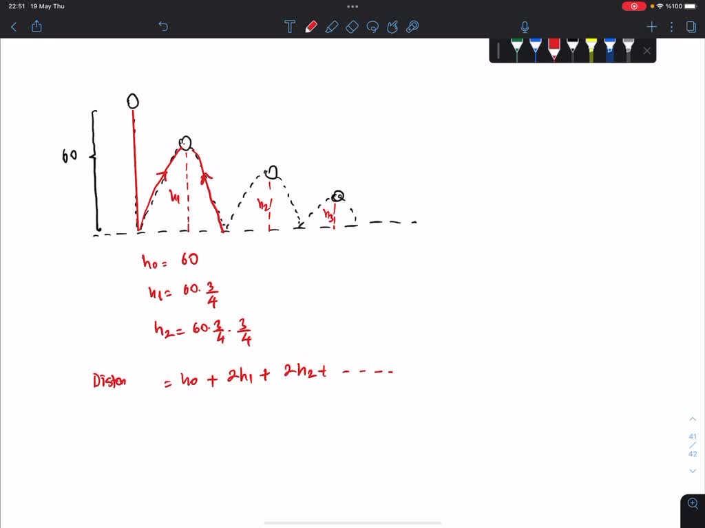 SOLVED: A ball is dropped from a height of 6ft. Whenever it hits the ...
