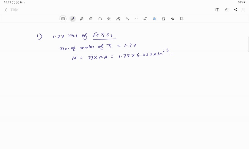 SOLVED: How many atoms of titanium are there in 1.77 mole of each of ... SOLVED: How many atoms of titanium are there in 1.77 mole of each of ...