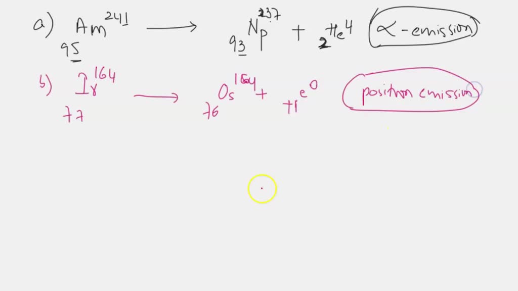 SOLVED: NUCLEAR CHEMISTRY Understanding the common modes of radioactive ...
