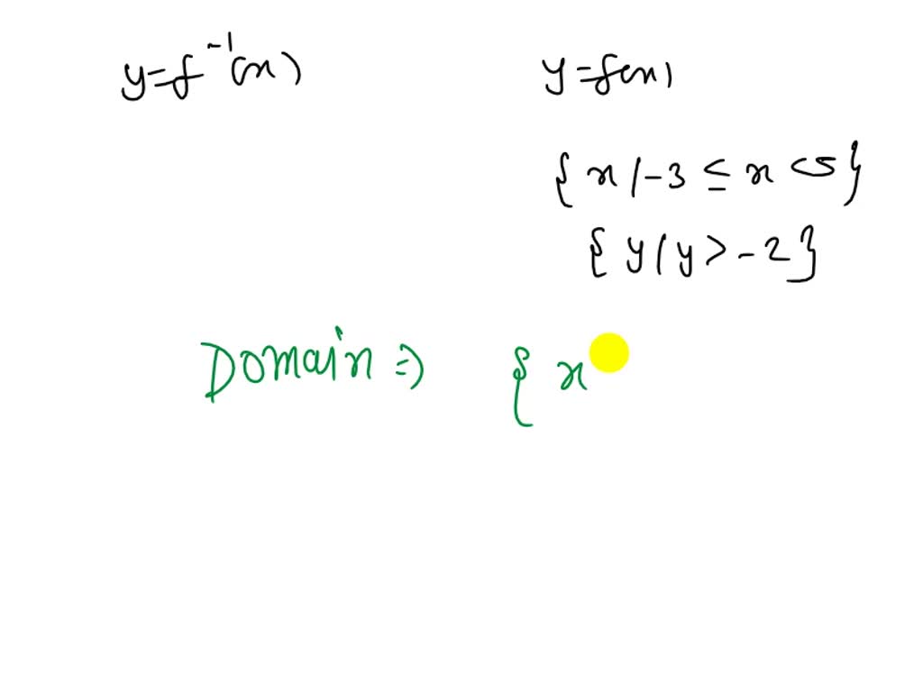 SOLVED: REASONING: The domain and range of a one-to-one function, Y = f ...