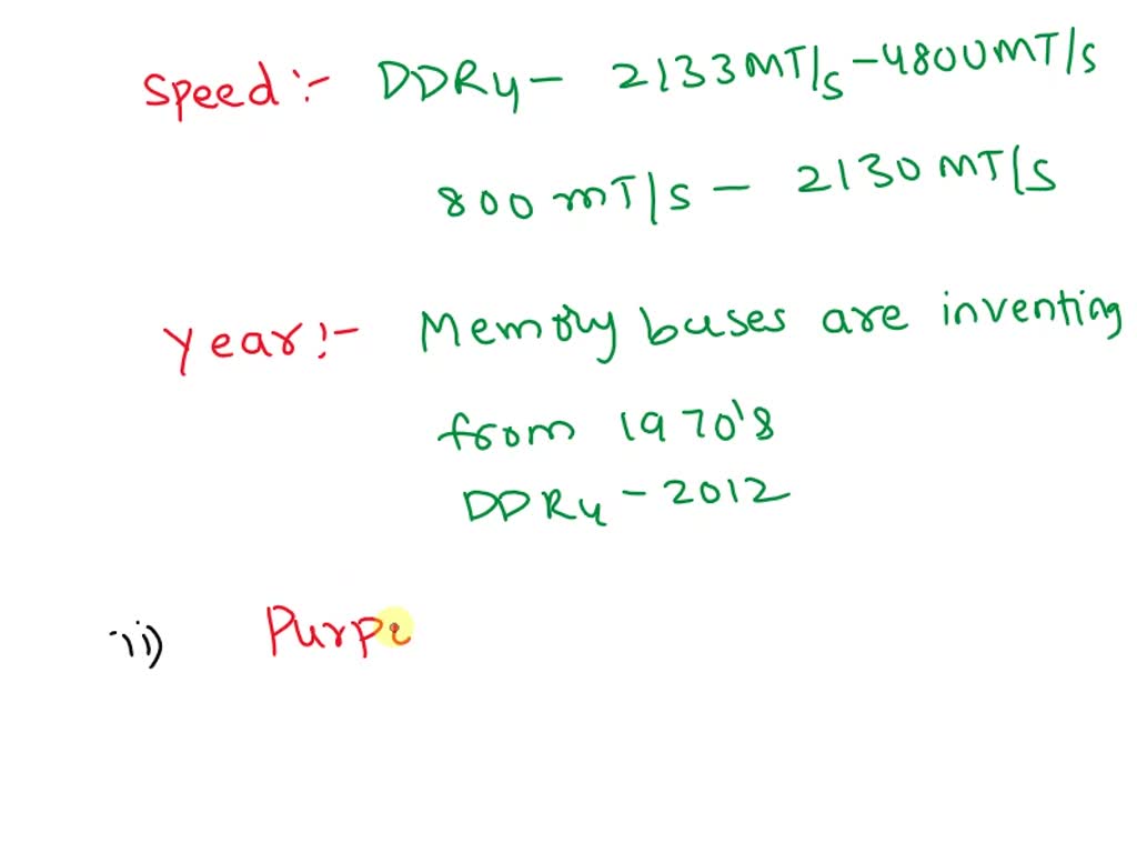 SOLVED: Memory Buses 1. give its technology specs: -voltage used -speed ...