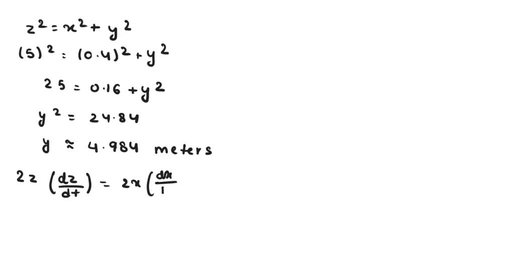 SOLVED: A 5 meter ladder is leaning against the wall. The bottom of the ...