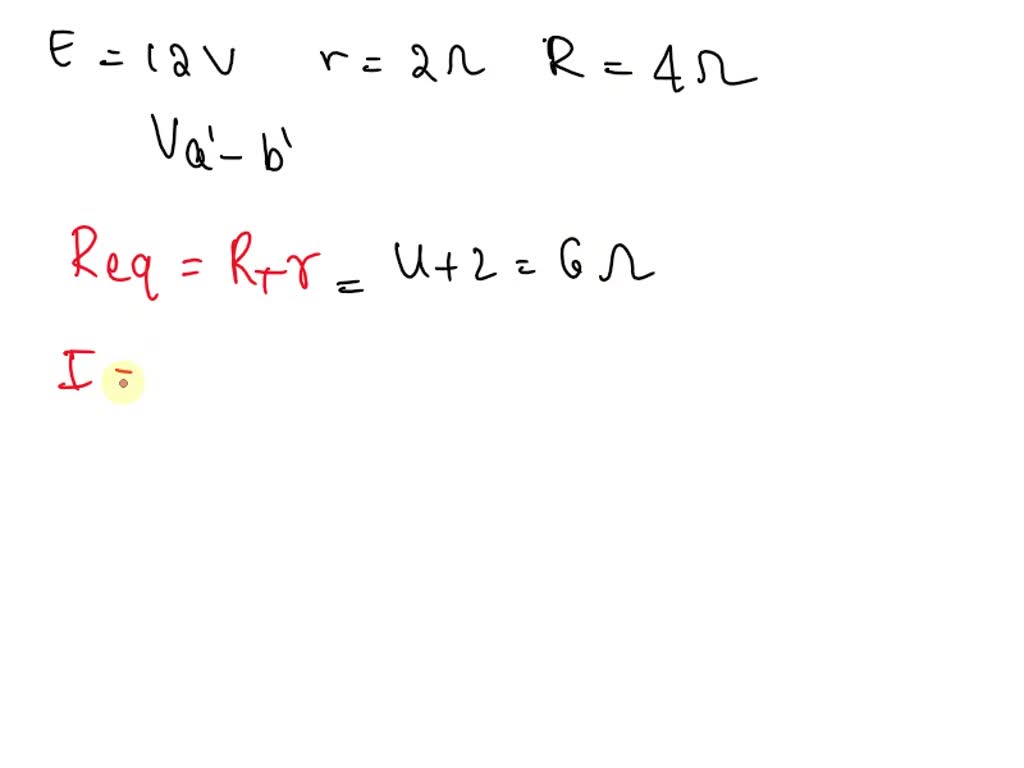 SOLVED: Given the circuit below, where a battery with EMF 12V and internal resistance of ohms/s ...
