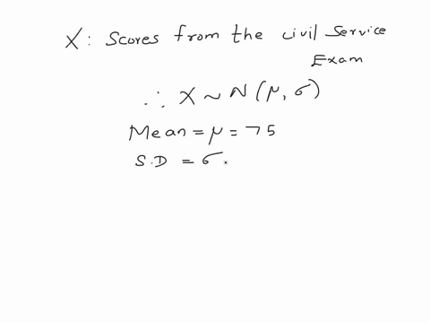 2. Scores for a civil service exam are normally distributed...