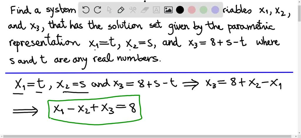 Solved Find A System Of Two Equations In Three Variables X1 X2 And X3 That Has The Solution
