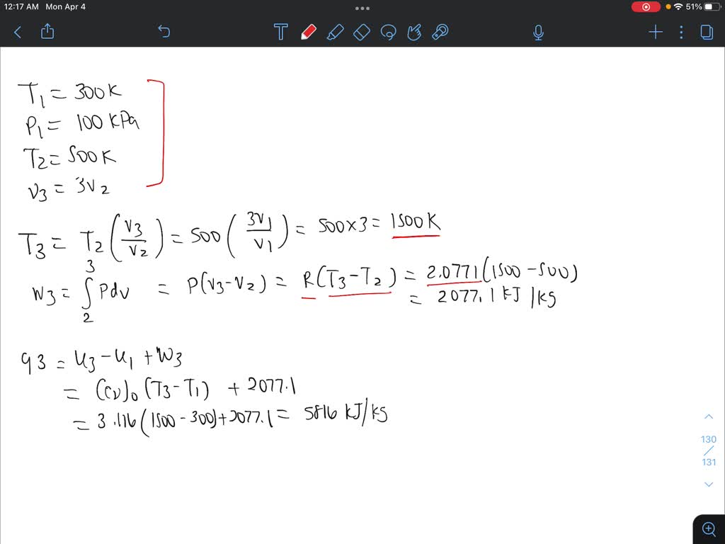 SOLVED: A helium gas is heated at constant volume from 100 kPa, 300 K ...