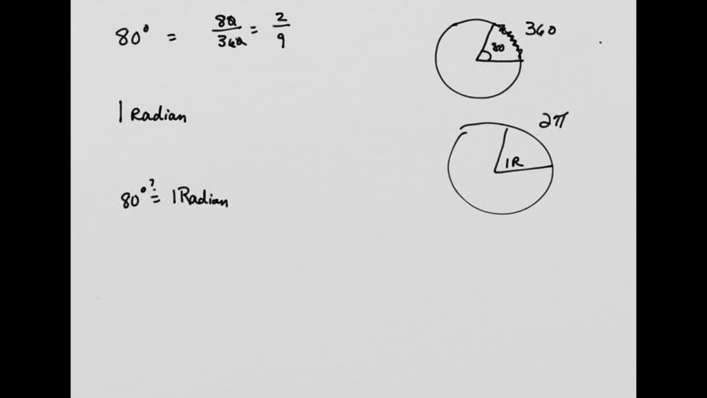 SOLVED: An angle with measure of 80 degrees subtends what portion of ...