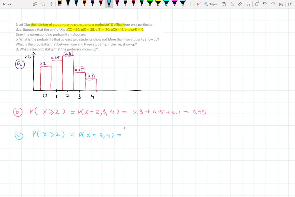 SOLVED: 3 Let Xbe the number of students who show up for a professor' office hour on a ...