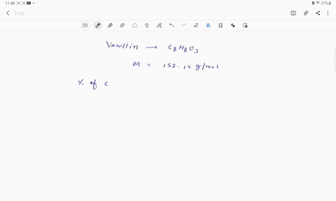 Determine the percent composition of vanillin c8h8o3 the...