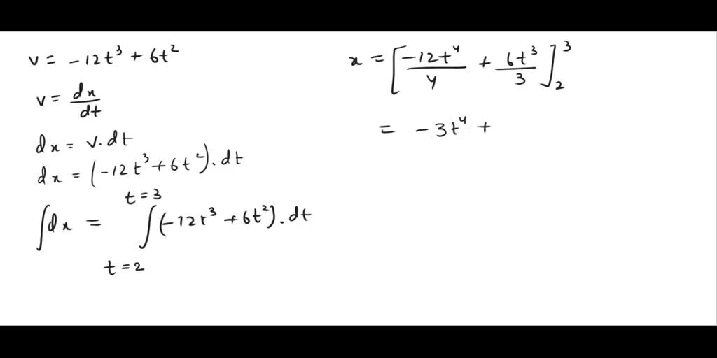 SOLVED: The velocity of an object along the x-axis is given by velocity ...