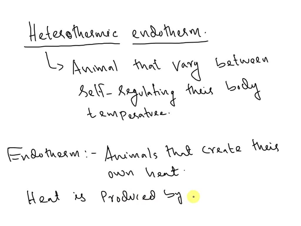 SOLVED: What does it mean to say that an animal is a heterothermic ...