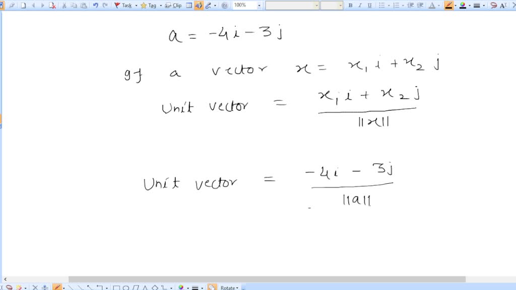 SOLVED: Find a unit vector in the same direction as a = -4i - 3j.