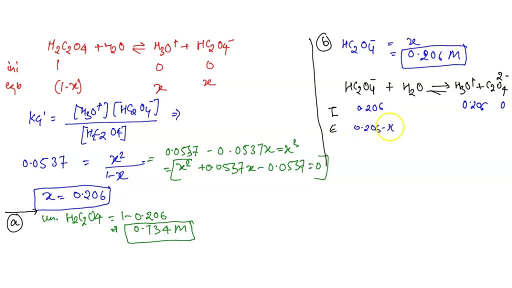 SOLVED: Oxalic acid is a diprotic acid with a first dissociation ...