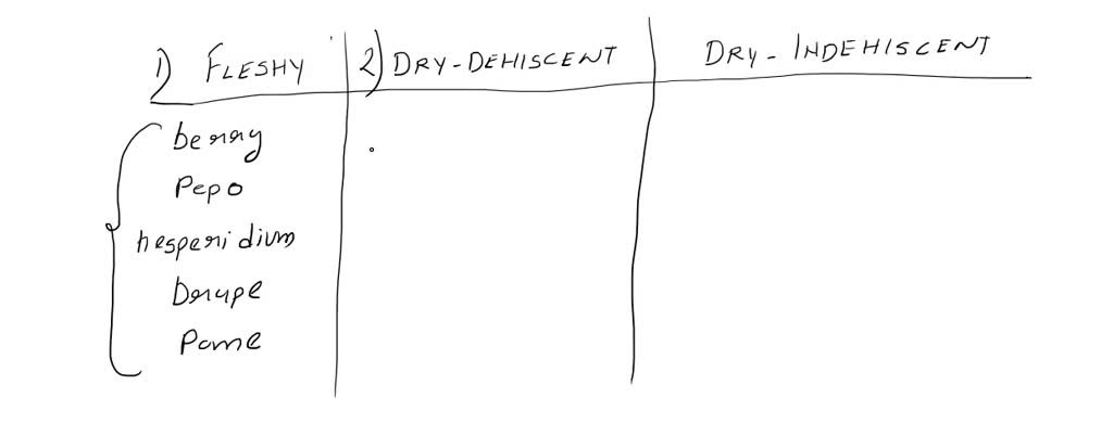 SOLVED: Classify each of the following fruit types as either fleshy or ...