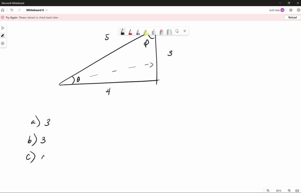 SOLVED: In the figure below, find each of the following. A diagram of a right triangle with a ...