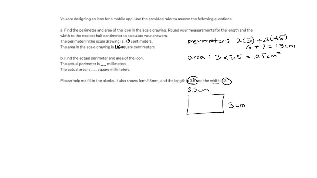 SOLVED: You are designing an icon for a mobile app. Use the provided ruler to answer the ...