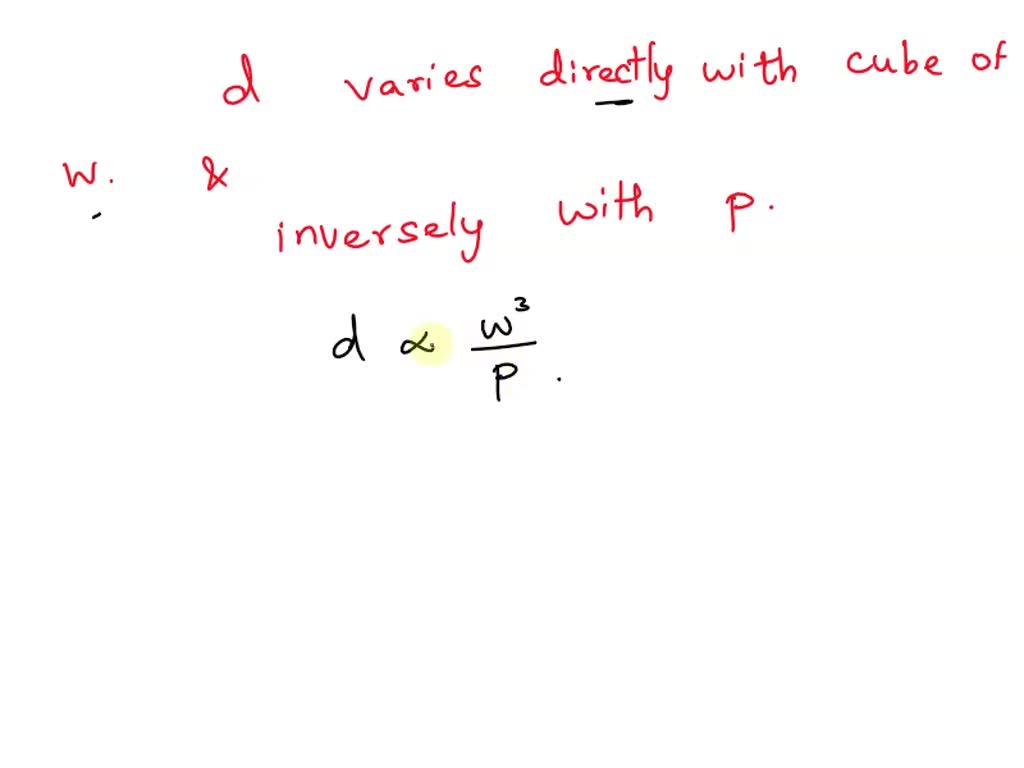 Solved Write An Equation That Expresses The Following Relationship D Varies Directly With W