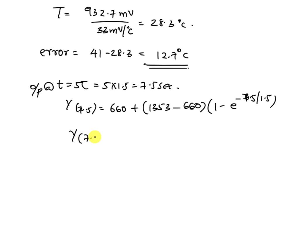 Solved A Sensor Measures Temperature Linearly With A Static Transfer Function Of 33mv Degree