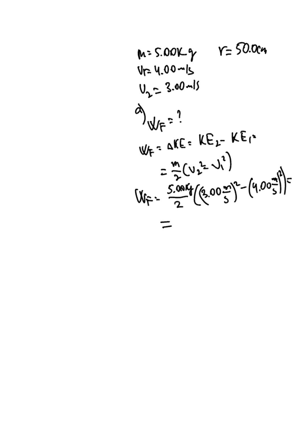 SOLVED: (10 pts: A 5.00 kg object moves clockwise around a 50 cm radius circular path. At one ...