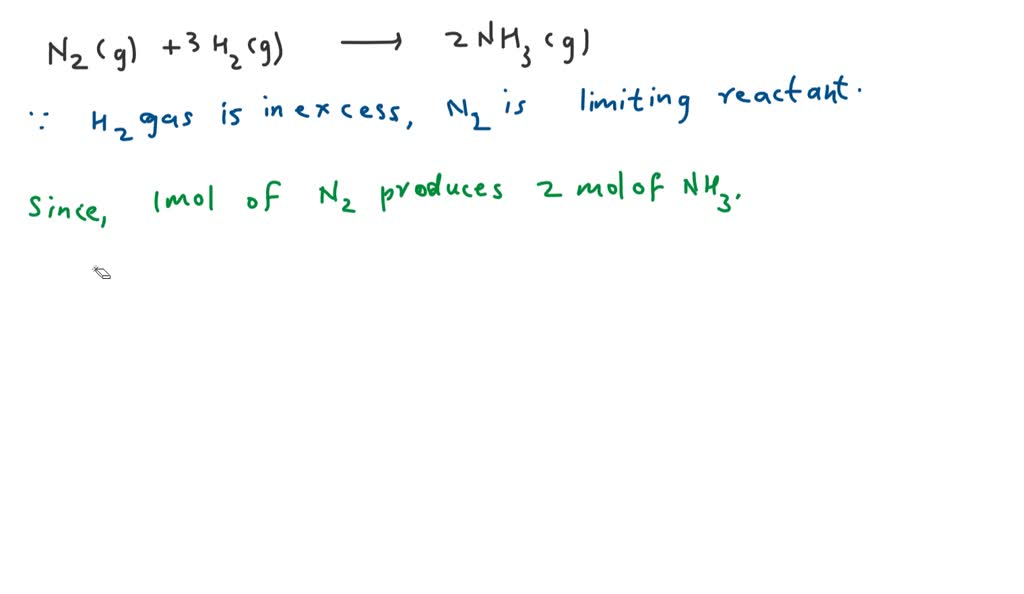 SOLVED: A scientist mixes 3.5 g of nitrogen gas with excess hydrogen ...