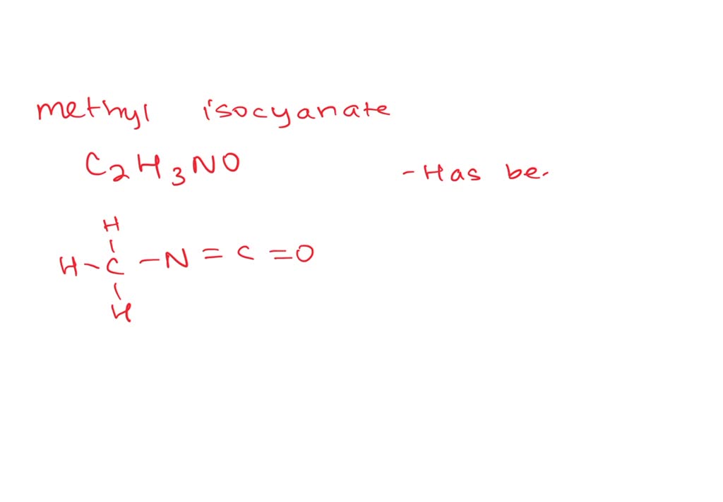 SOLVED: Predict the structure of methyl isocyanate (CH3–N=C=O).