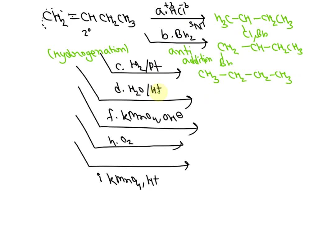 SOLVED: Write an equation for the reaction of CH2=CHCH2CH3 with each of the following reagents ...