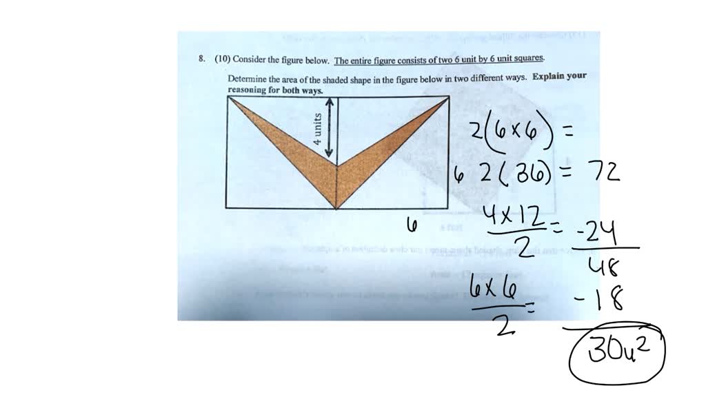 SOLVED: Consider the figure below. The entire figure consists of two 4x6 unit squares. Determine ...