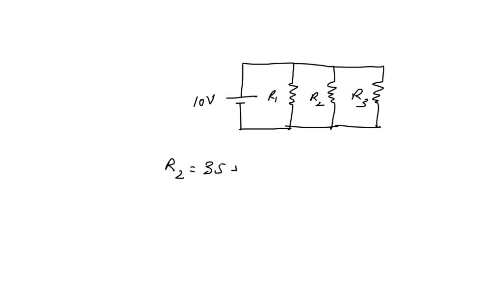 SOLVED: A 10 V battery is connected in parallel to three resistors as ...