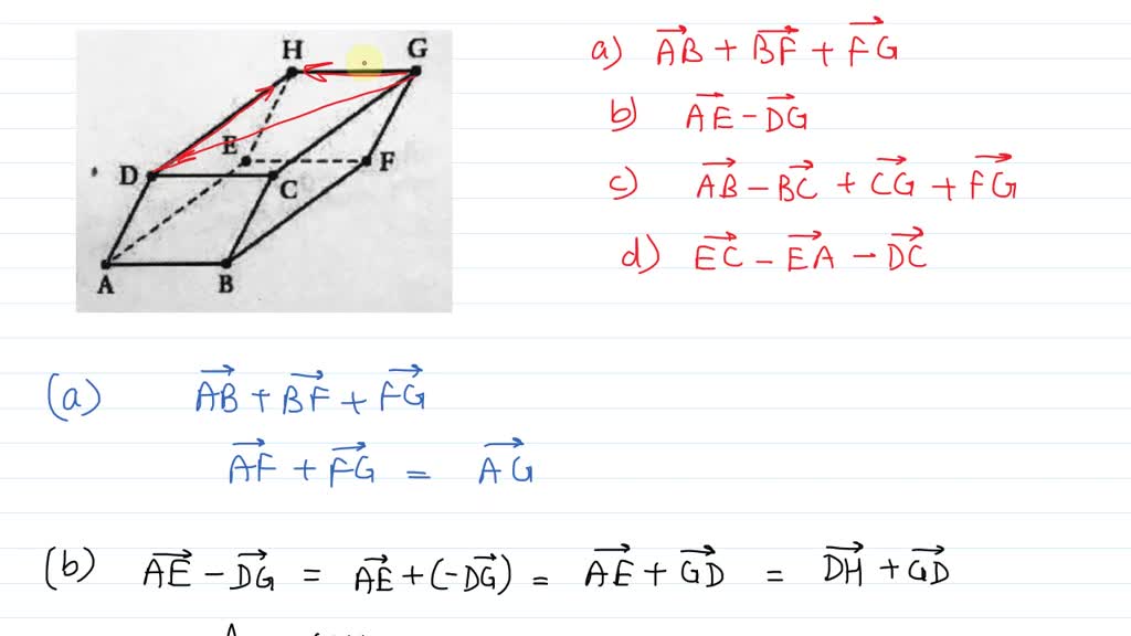 SOLVED: The diagram shows a parallelepiped. Determine a single vector ...