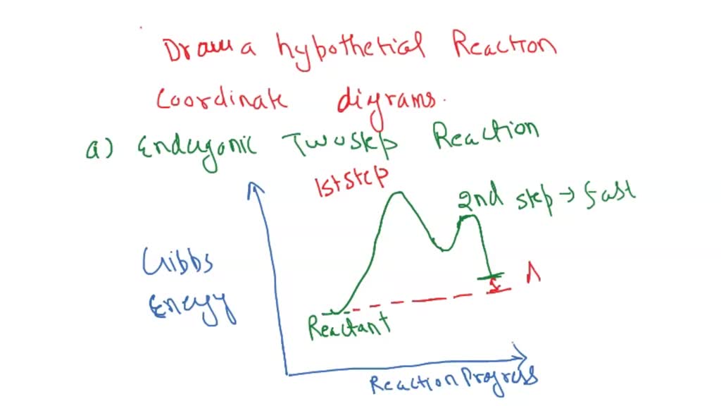 SOLVED: Draw hypothetical reaction coordinate diagrams for: (a) An endergonic, two-step reaction ...