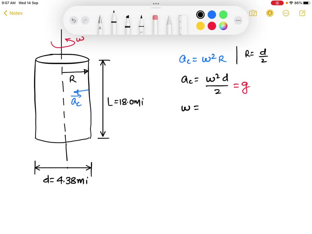 SOLVED: It has been suggested that rotating cylinders about 18.0 mi ...