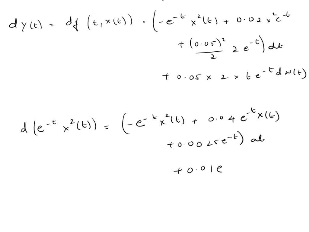 SOLVED: Suppose Xt is the Ito process with dXt = aXidt + 0XdW. Use the ... SOLVED: Suppose Xt is the Ito process with dXt = aXidt + 0XdW. Use the ...