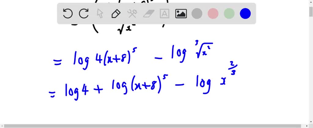 SOLVED: A AND LOGARITHMIC FUNCTIONS Expatidlng logarithmic expression ...
