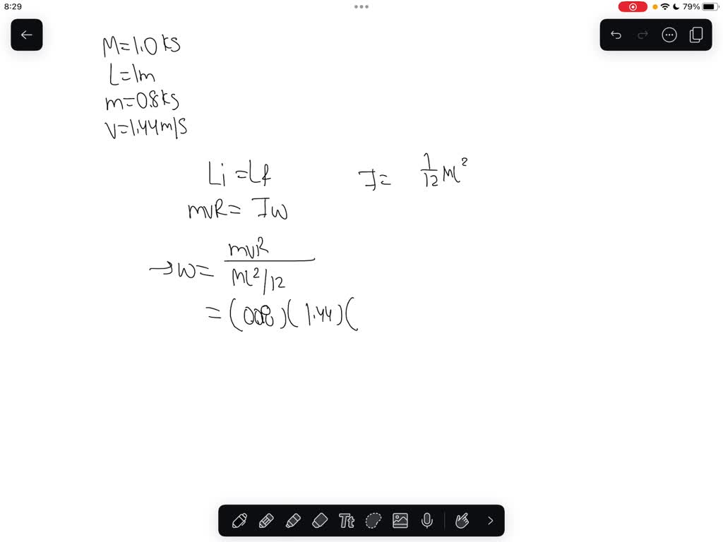 SOLVED: A uniform thin rod of mass M and length L is suspended vertically from a frictionless ...