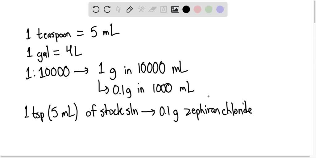SOLVED: Rx: Zephiran Chloride Solution (17% w/v) q.s. Purified Water ...